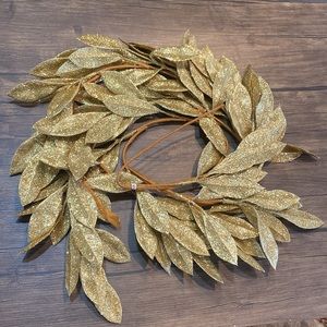 West Elm | Holiday | West Elm Gold Leaf Garland With Glitter | Poshmark